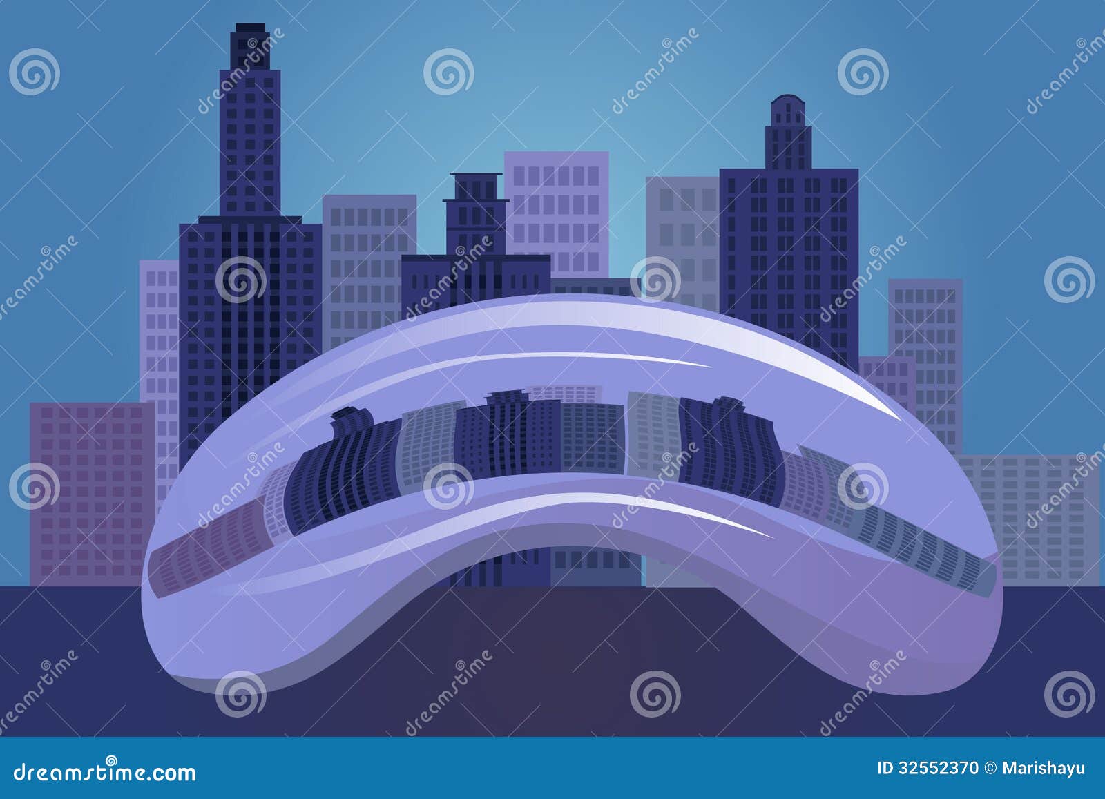 Chicago city stock vector. Illustration of blue, building - 32552370