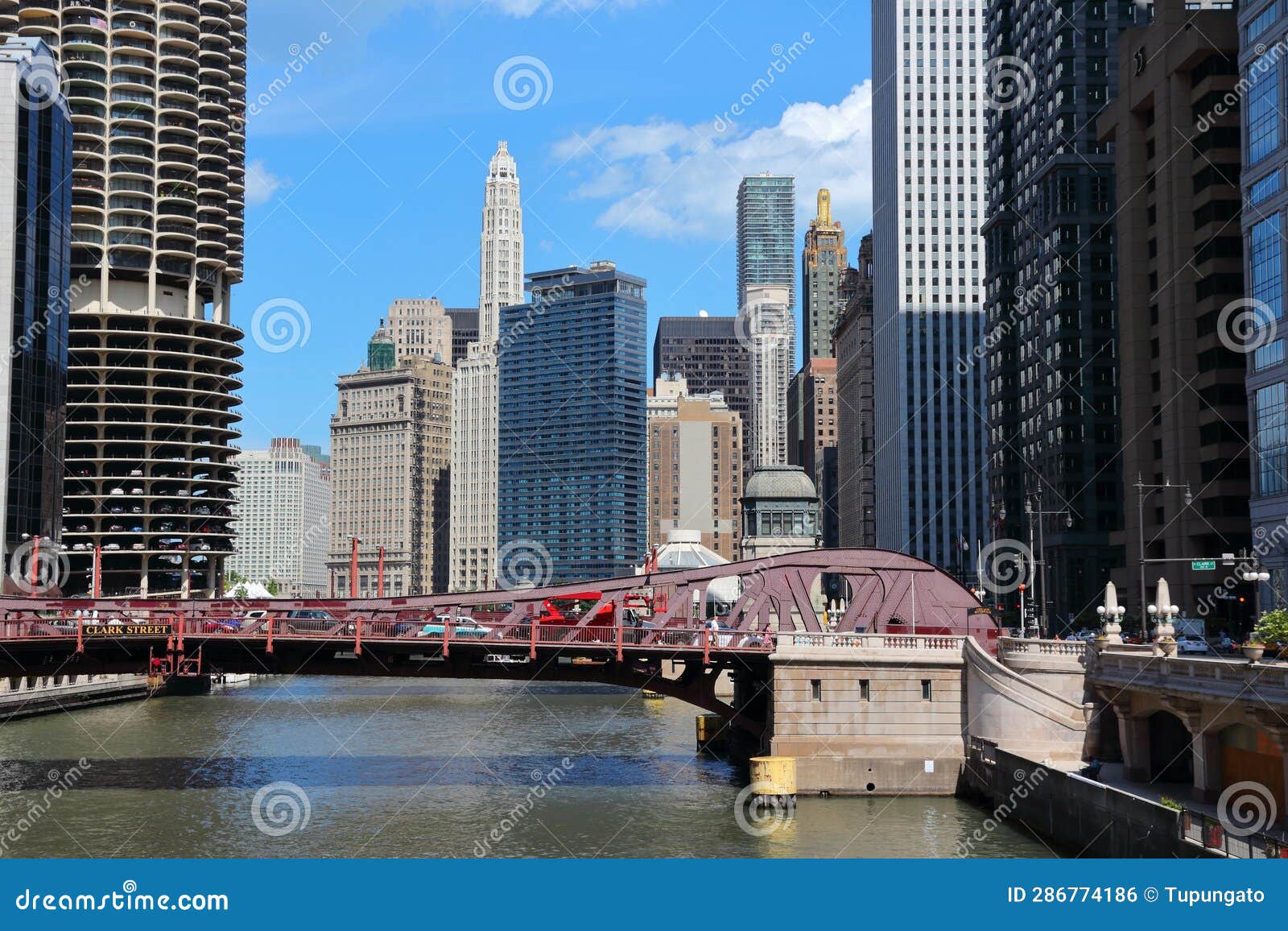 Chicago Clark Street Bridge Stock Photo - Image of chicago, modern ...