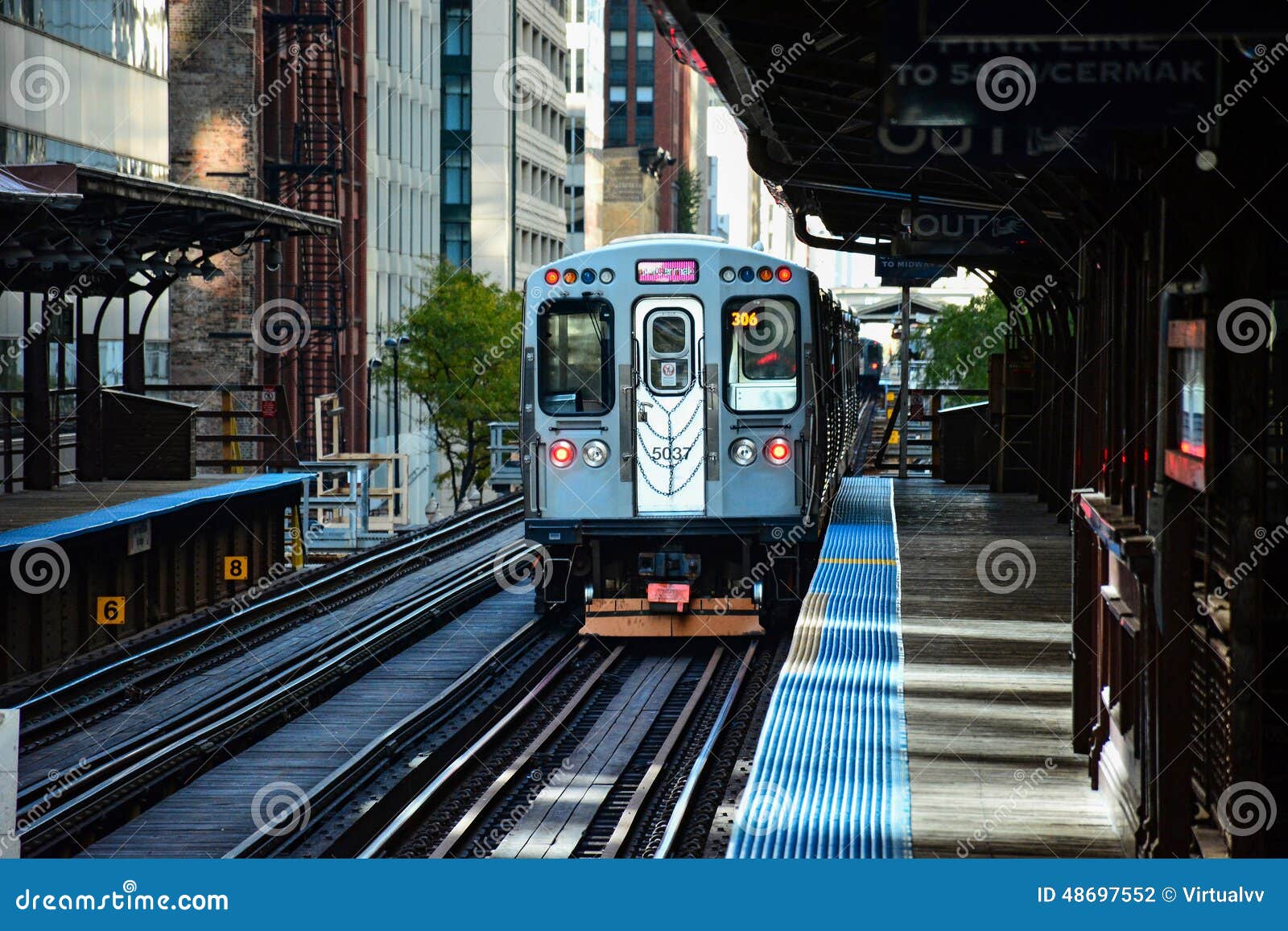 Chicago CTA Train stock photo. Image of urban, track - 48697552