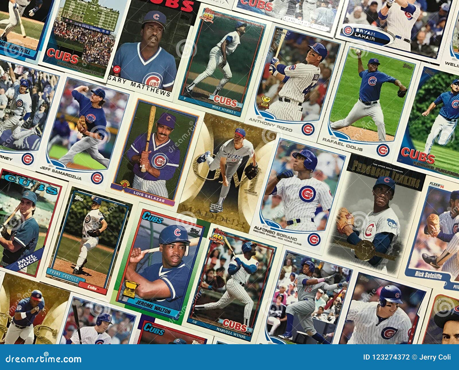 Chicago Cubs-Baseball-Trading Card-Collage Redaktionelles ...