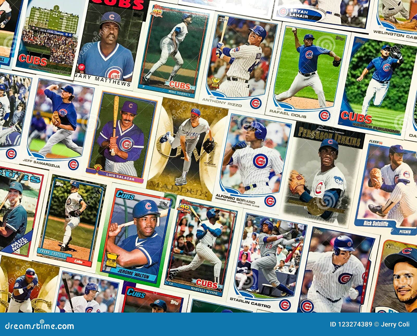 Chicago Cubs Baseball Trading Card Collage Editorial Stock Image ...