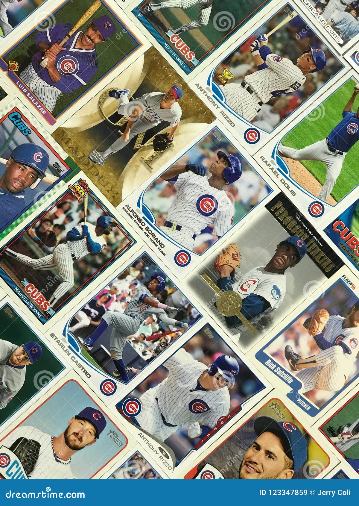 Chicago Cubs Baseball Trading Card Collage Editorial Stock Image ...