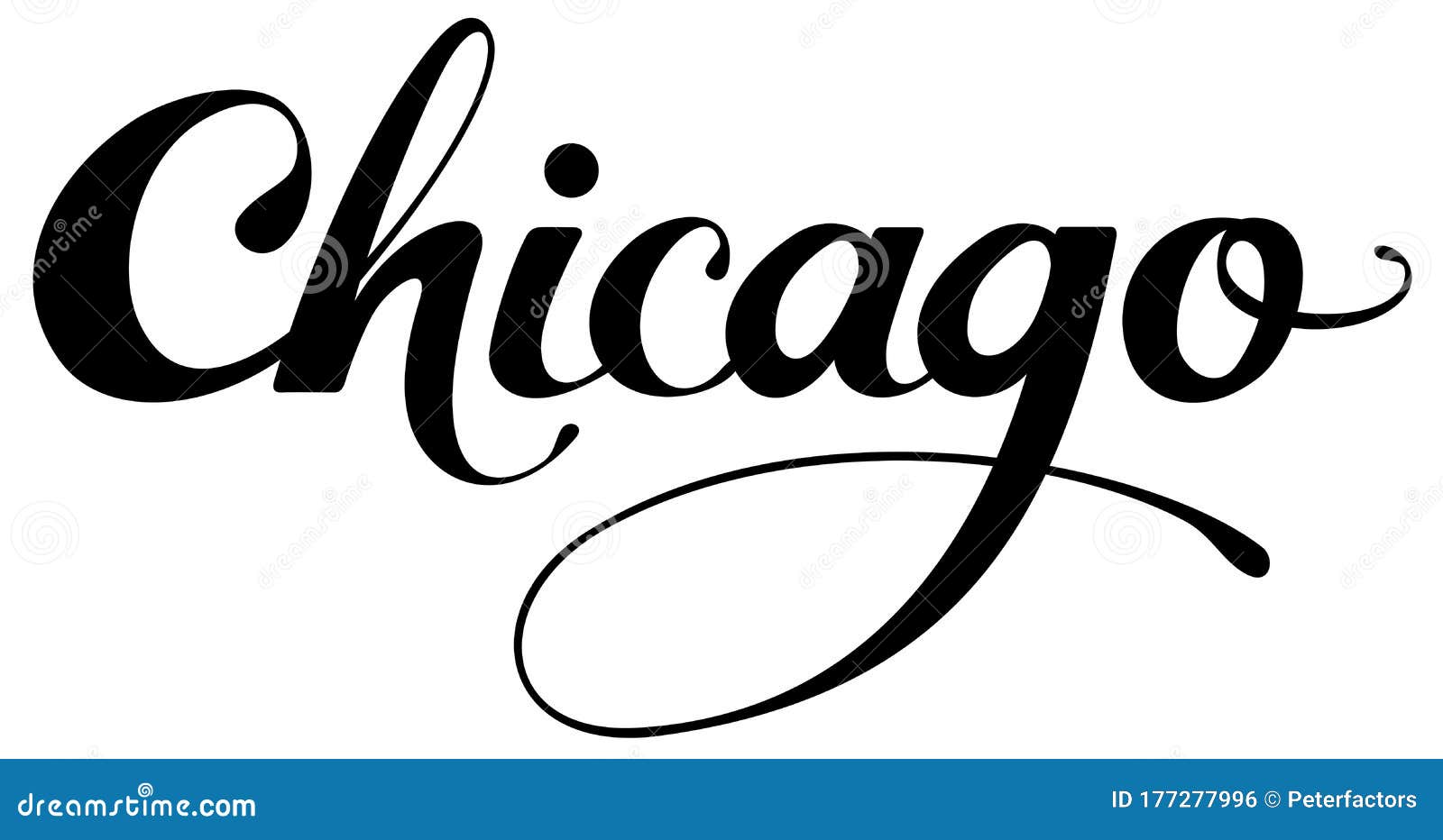 Chicago - Custom Calligraphy Text Stock Vector - Illustration of states ...