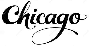Chicago - Custom Calligraphy Text Stock Vector - Illustration of states ...