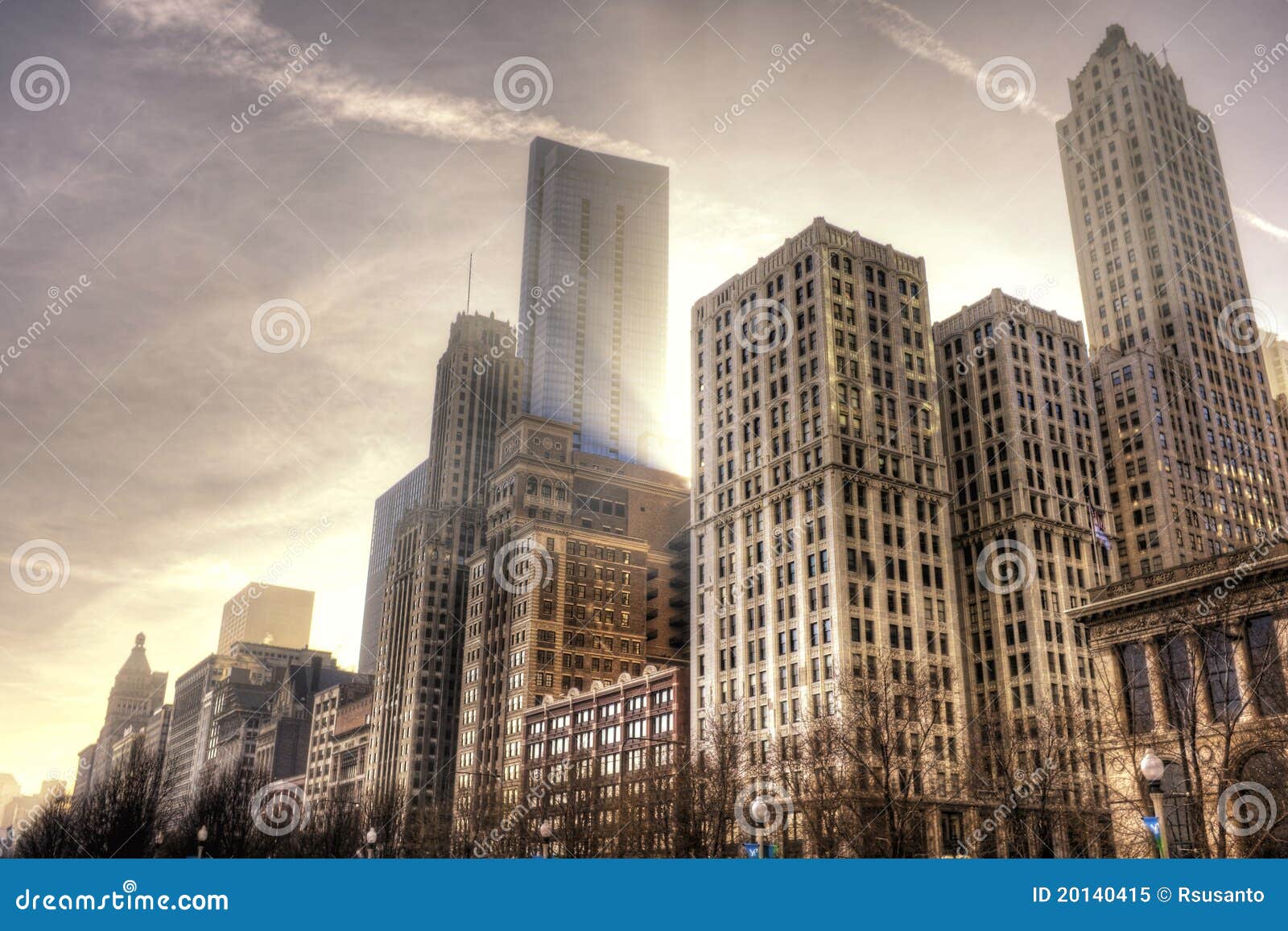 Chicago Downtown in the Afternoon Light Stock Image - Image of illinois ...