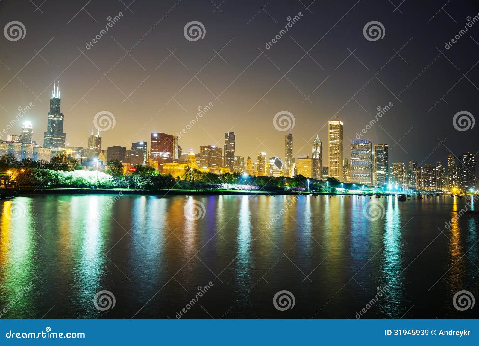 Chicago Downtown Cityscape Panorama Stock Image - Image of chicago ...
