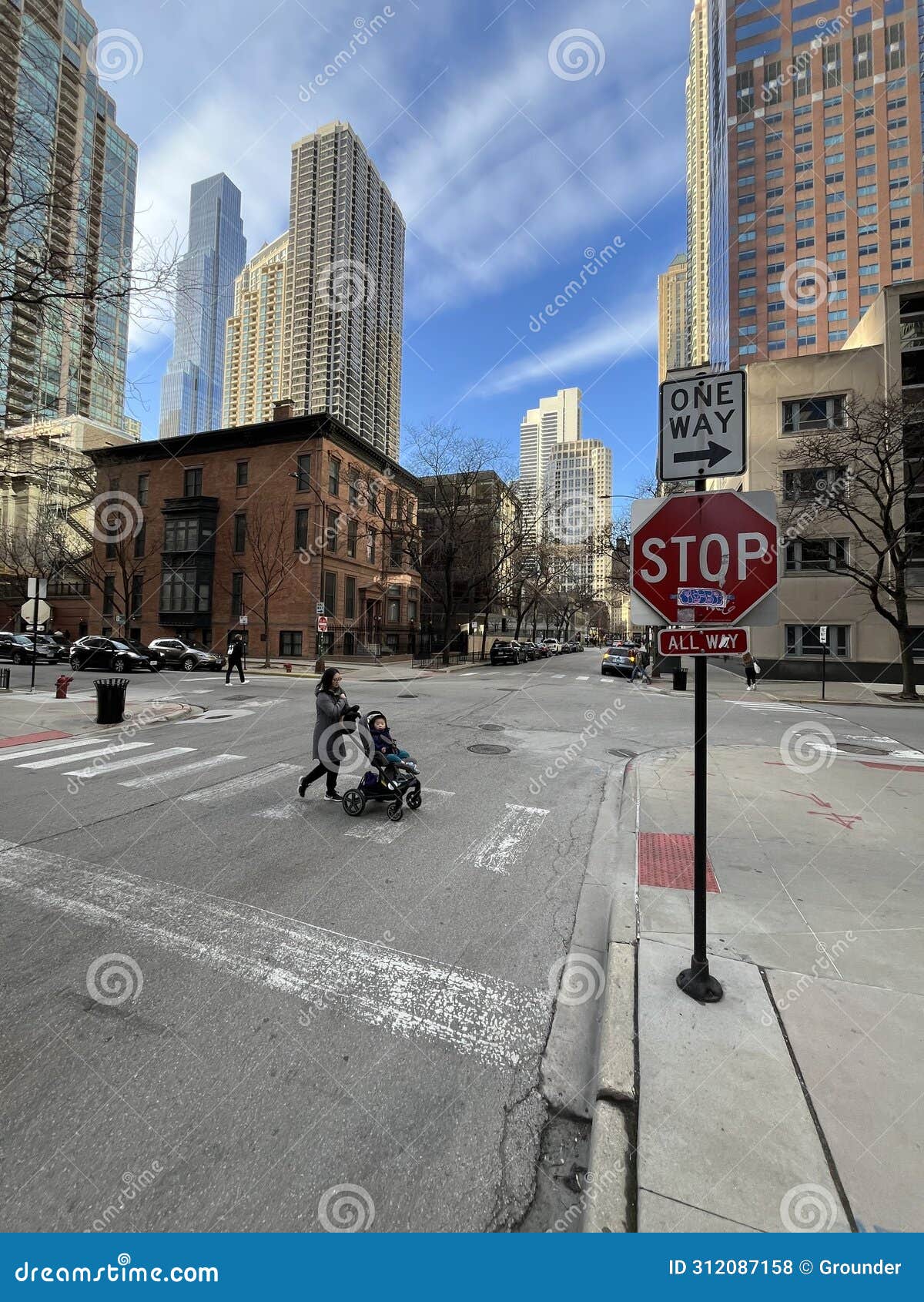 Chicago Downtown Cityscape Streets Editorial Stock Photo - Image of ...