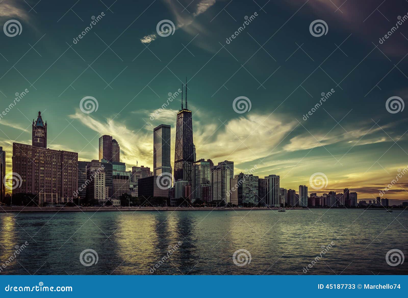 Chicago Downtown skyline stock image. Image of finance - 45187733