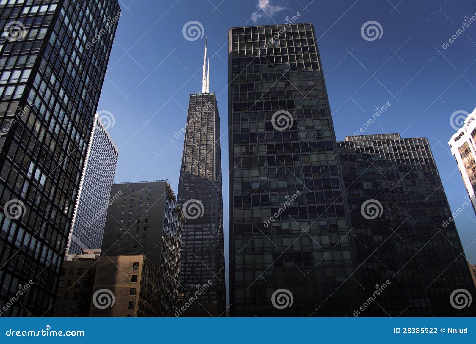 Chicago Downtown View from the Bottom Stock Photo - Image of icon ...