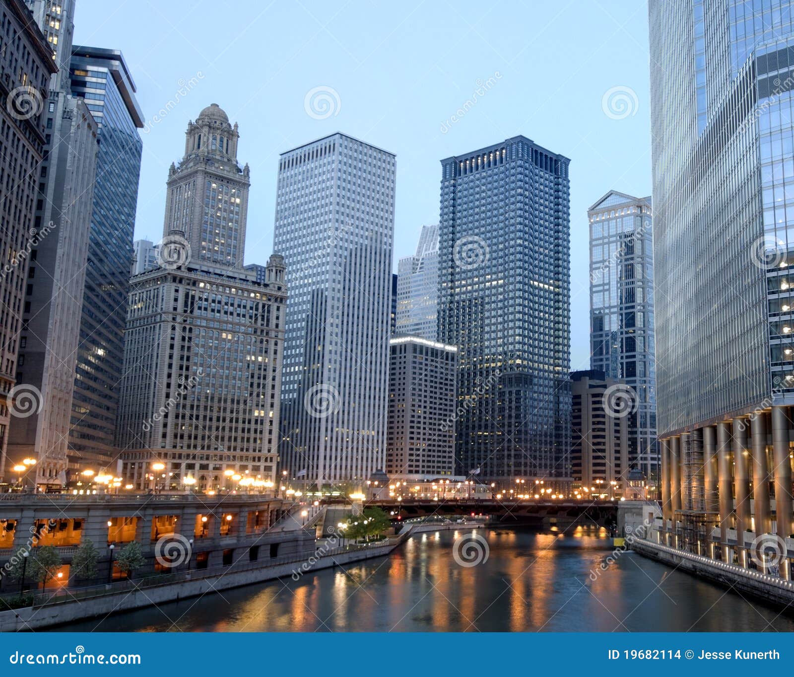 Chicago in the Early Morning Stock Photo - Image of glass, morning ...