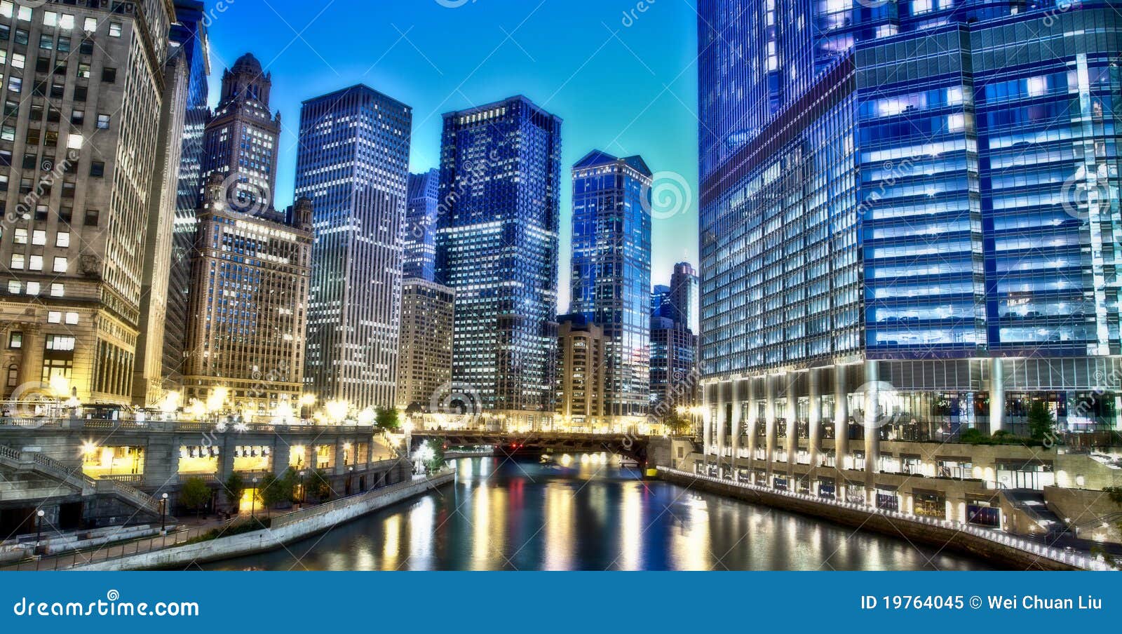 Chicago Financial District stock image. Image of skyline - 19764045