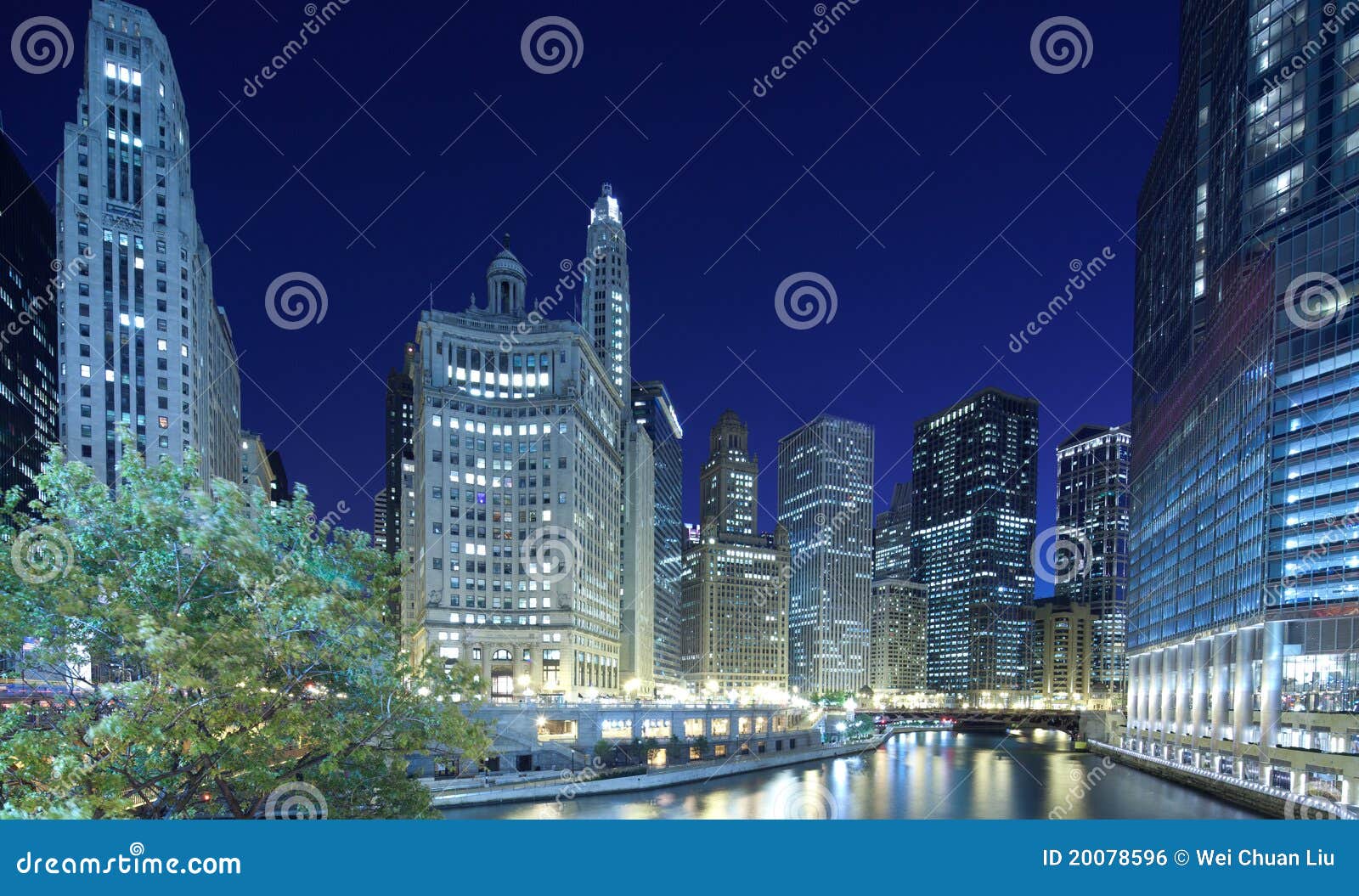 Chicago Financial District stock photo. Image of urban - 20078596