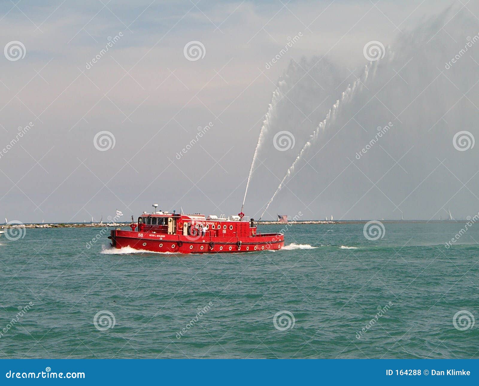 Red Fireboat Stock Image | CartoonDealer.com #1503025