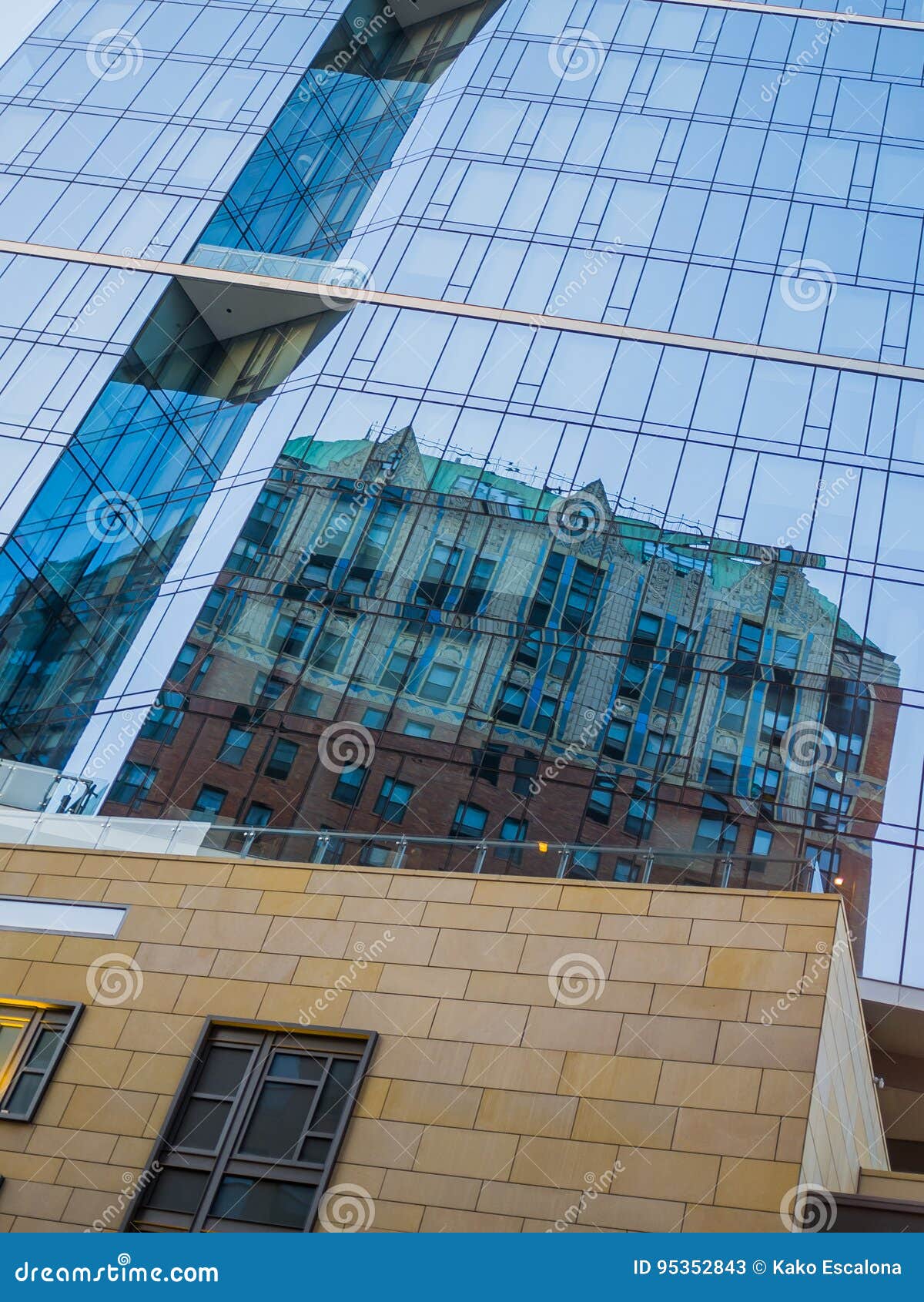 Chicago glass facade stock image. Image of architecture - 95352843
