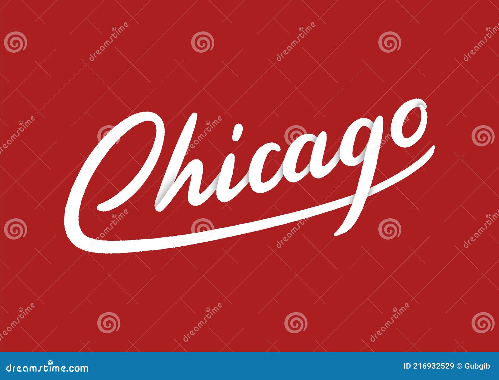 Chicago Hand Lettering with 3d Style and Shadows Stock Vector ...