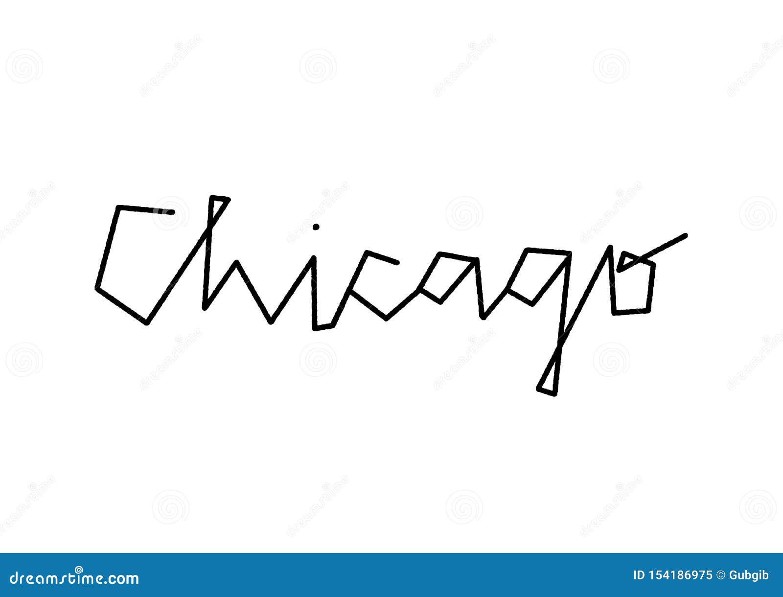 Chicago Hand Lettering on White Background Stock Vector - Illustration ...