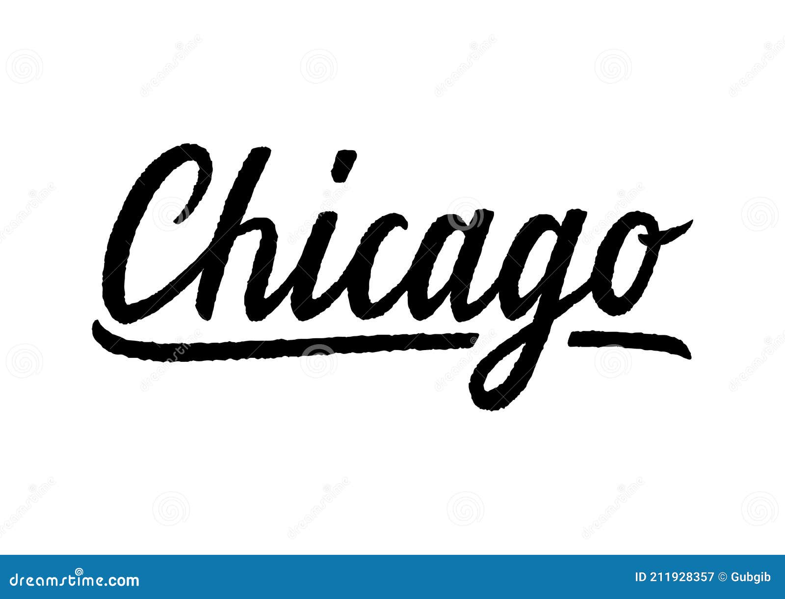 Chicago Hand Lettering on White Background Stock Vector - Illustration ...