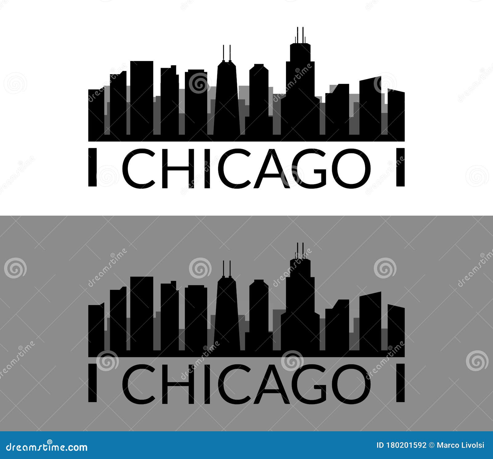 Chicago Icon Illustrated in Vector on White Background Stock ...