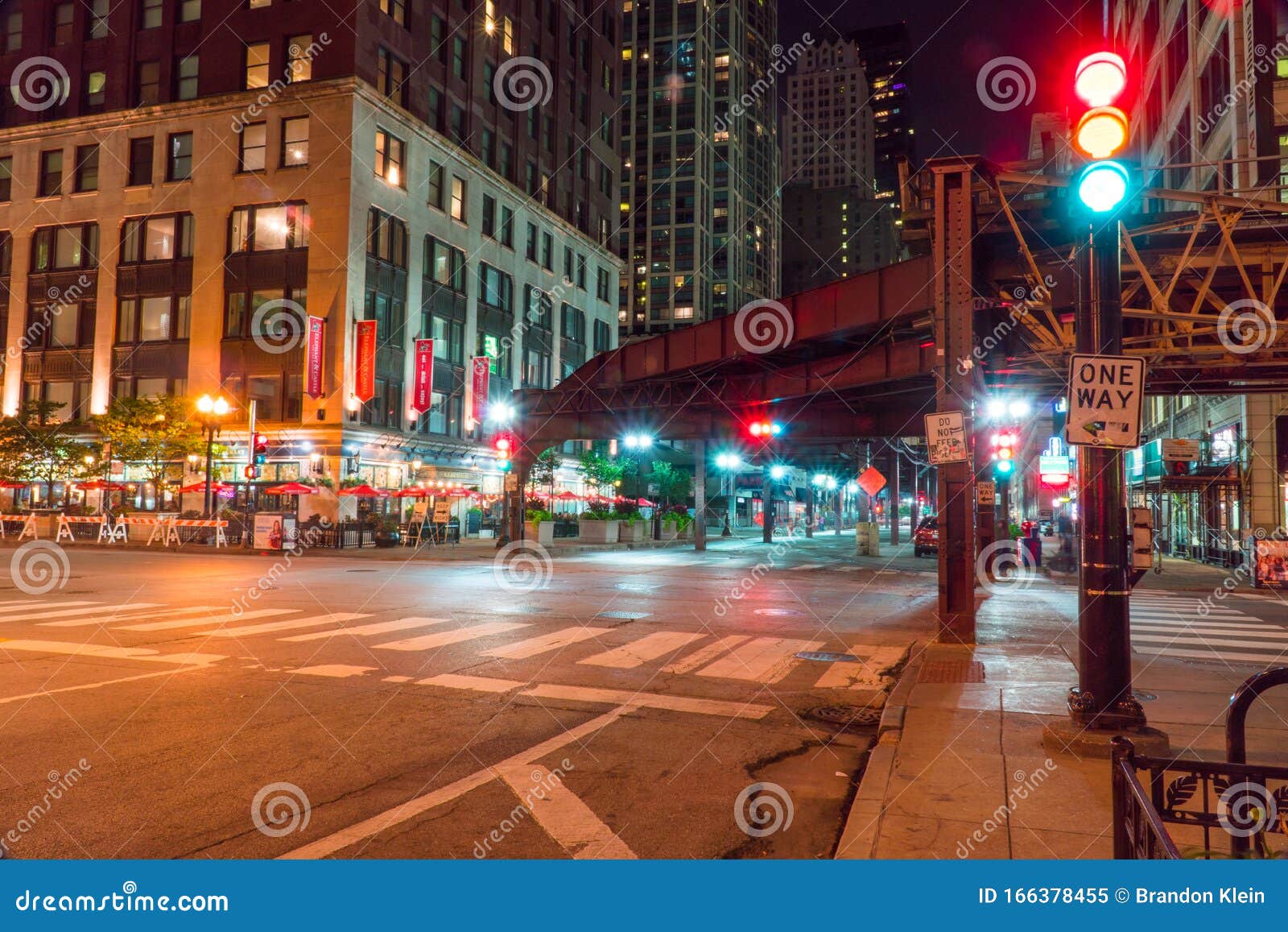 Night Time Long Exposure of Busy Downtown Intersection Stock Image ...