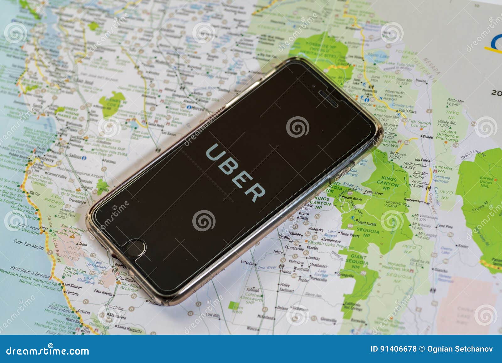 Chicago,IL,USA,Feb-12,2017,Smartphone with an Uber Application on the ...