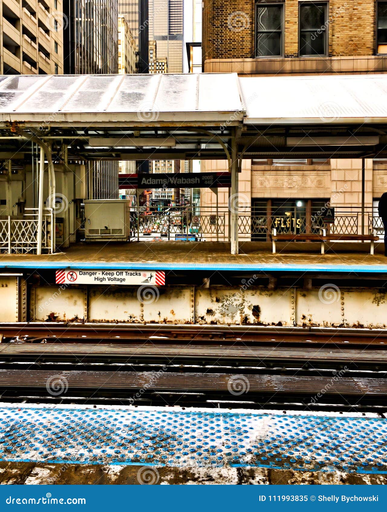 Sign that Says `Danger - Keep Off Tracks - High Voltage` on Chicago ...