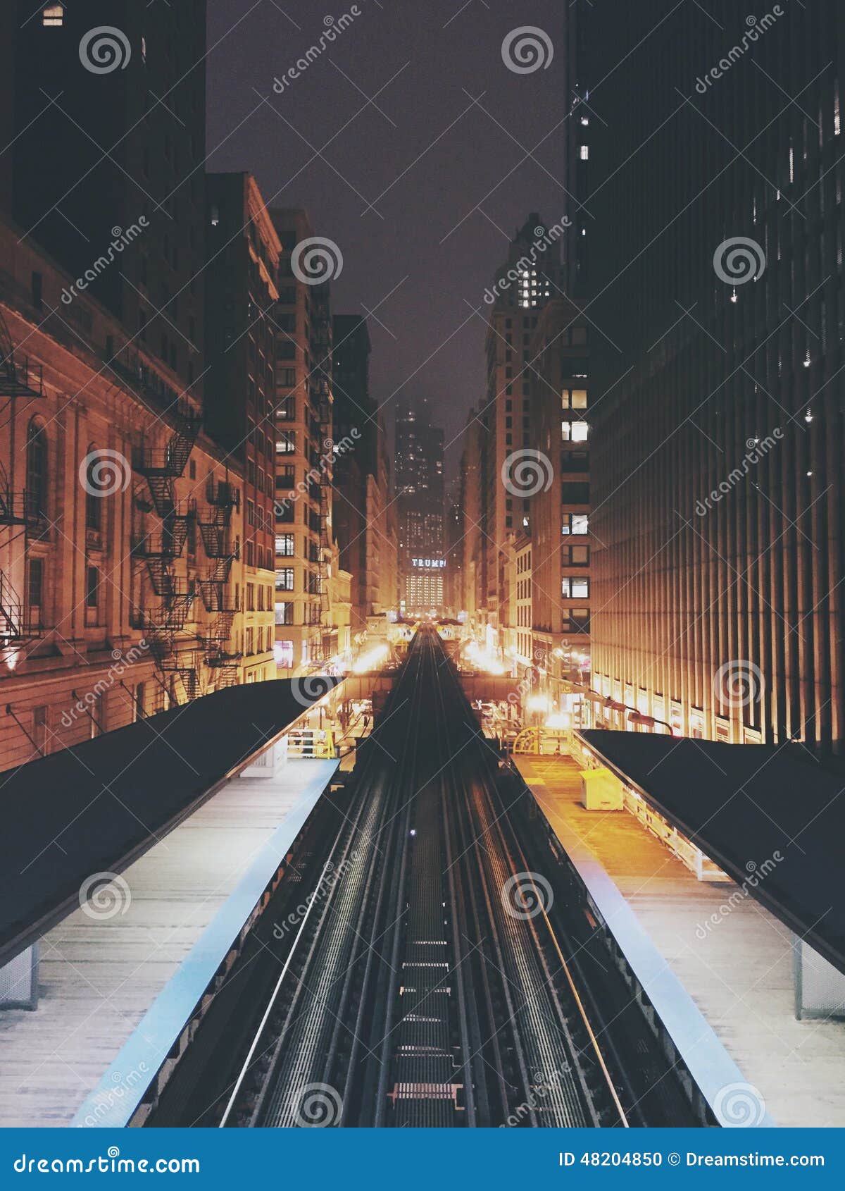 Chicago L train tracks editorial image. Image of publictransportation ...