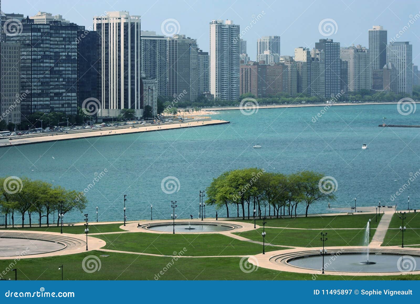 Chicago by the lake stock image. Image of shore, skyscrapers - 11495897