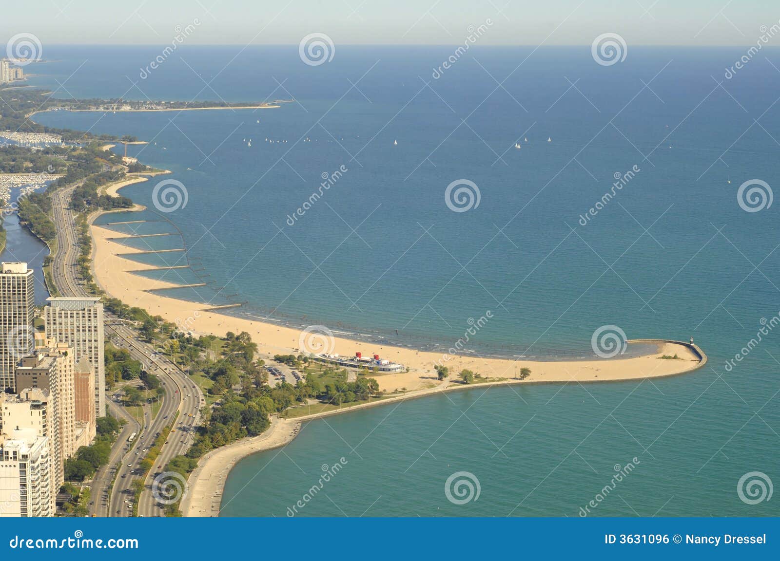 Chicago,Lake Michigan stock photo. Image of lakeshore - 3631096