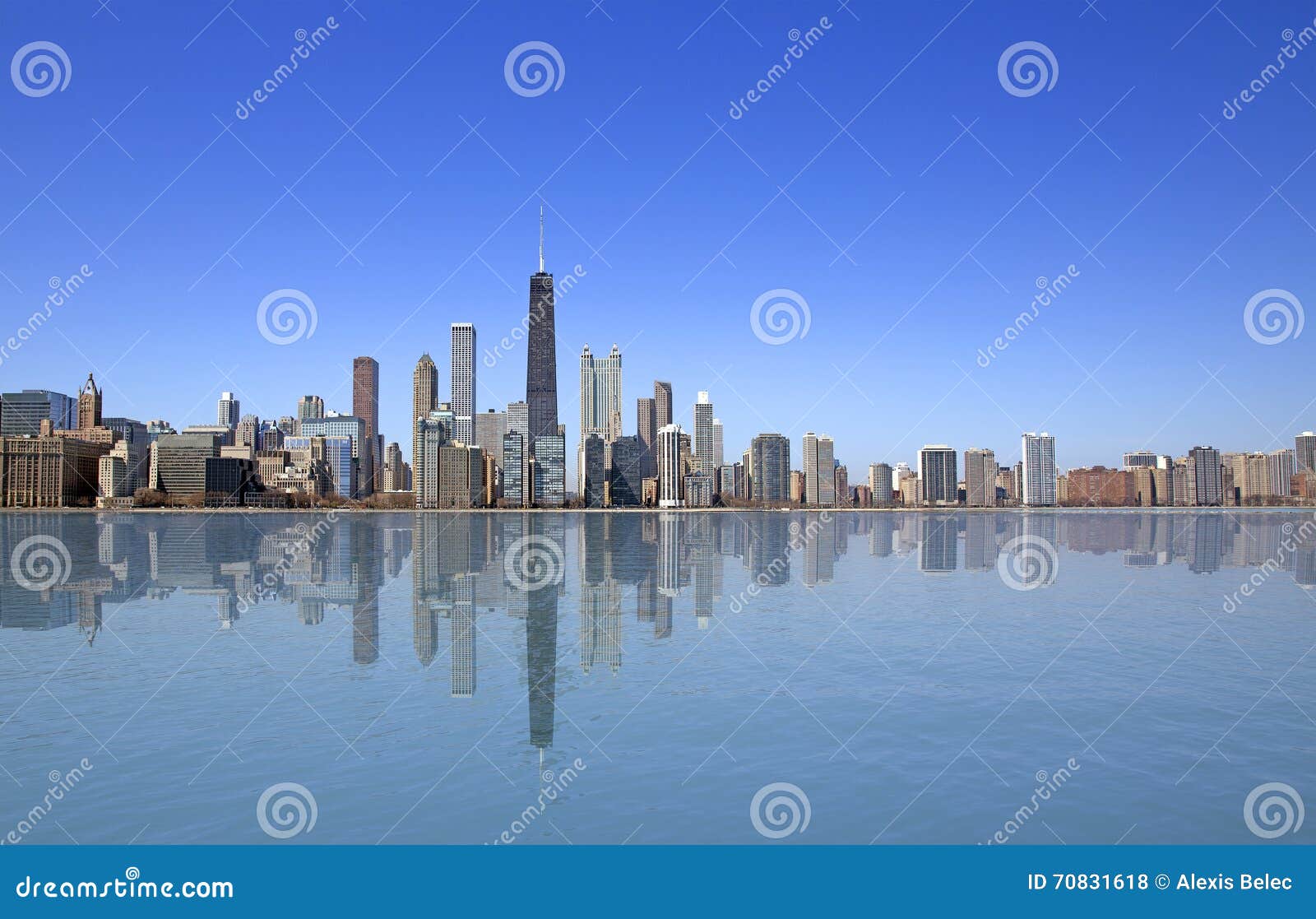 Chicago lake view stock photo. Image of reflection, spring - 70831618