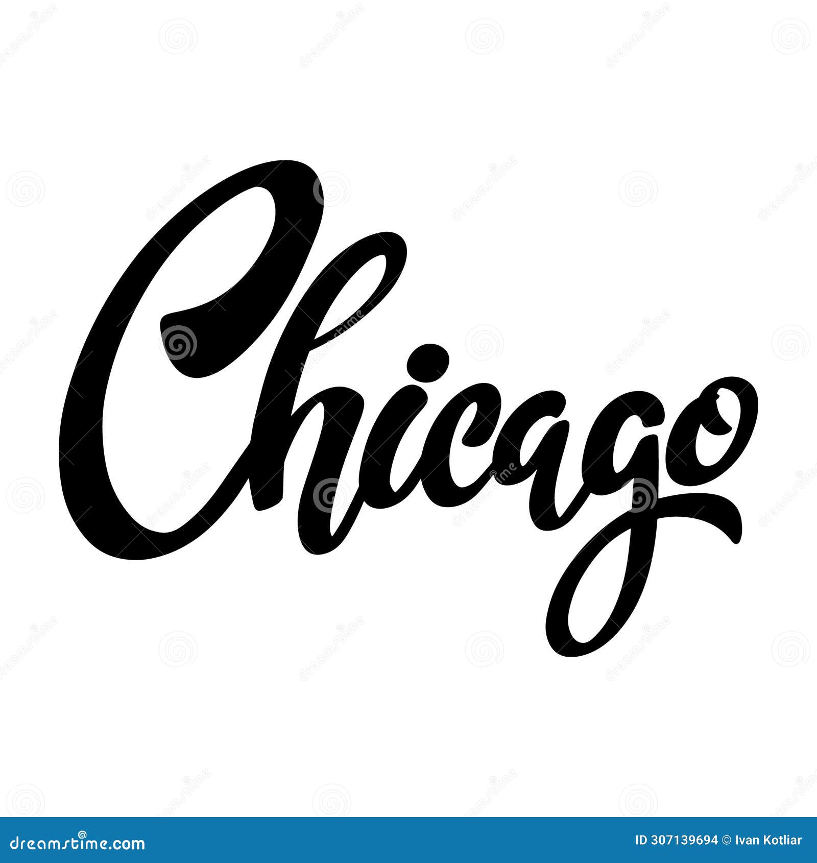 Chicago. Lettering Phrase Isolated On White Background. Design Element ...