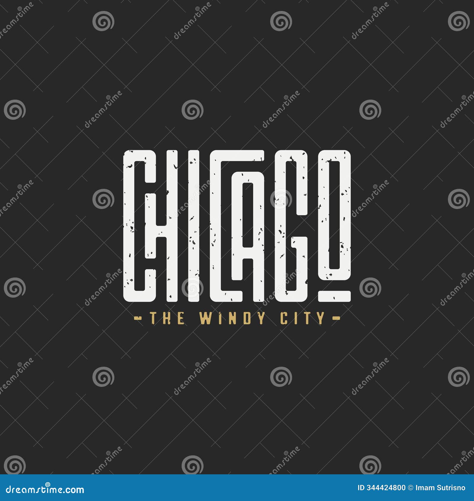 Chicago Lettering Typography Stock Illustration - Illustration of ...