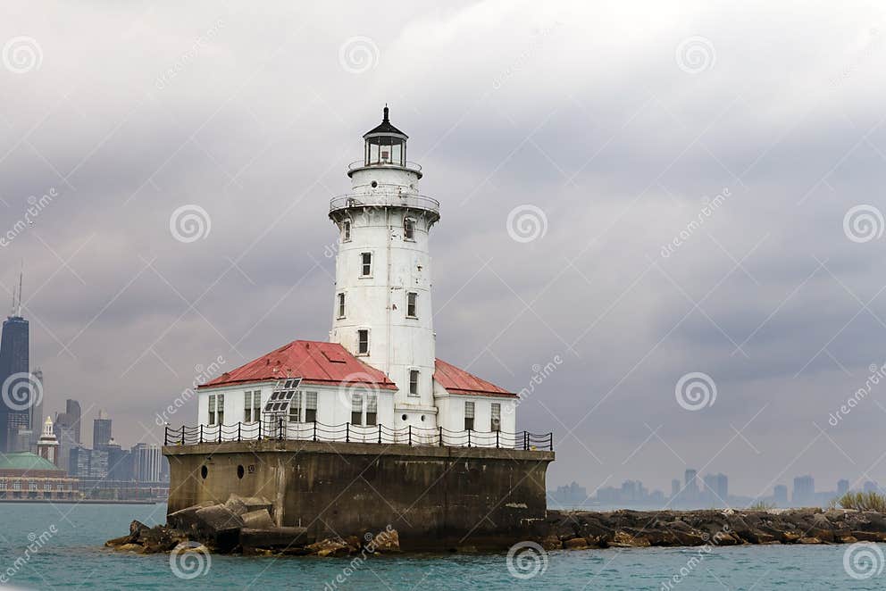 Chicago Lighthouse stock image. Image of lake, landmark - 24365577
