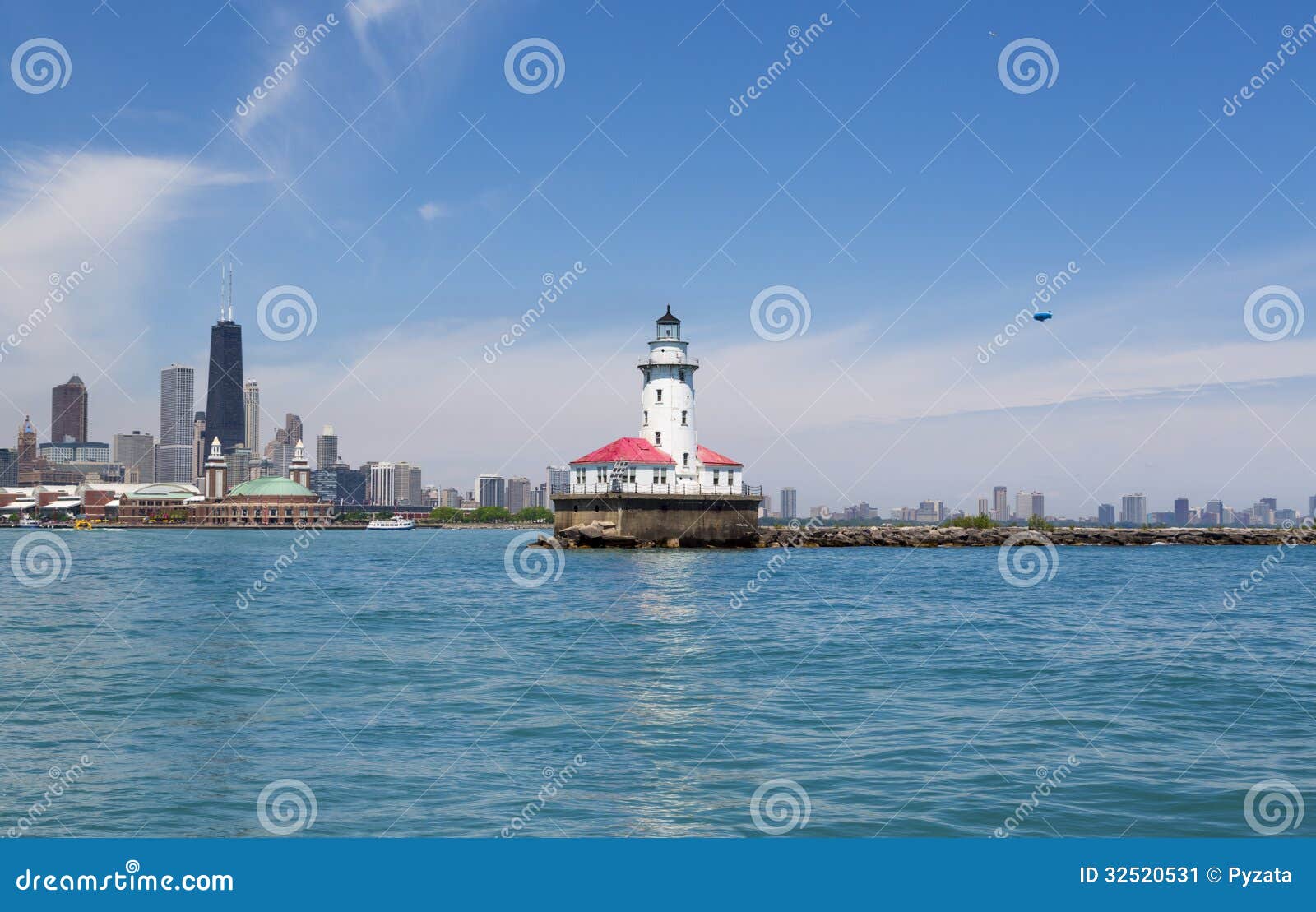 Chicago lighthouse stock image. Image of danger, chicago - 32520531