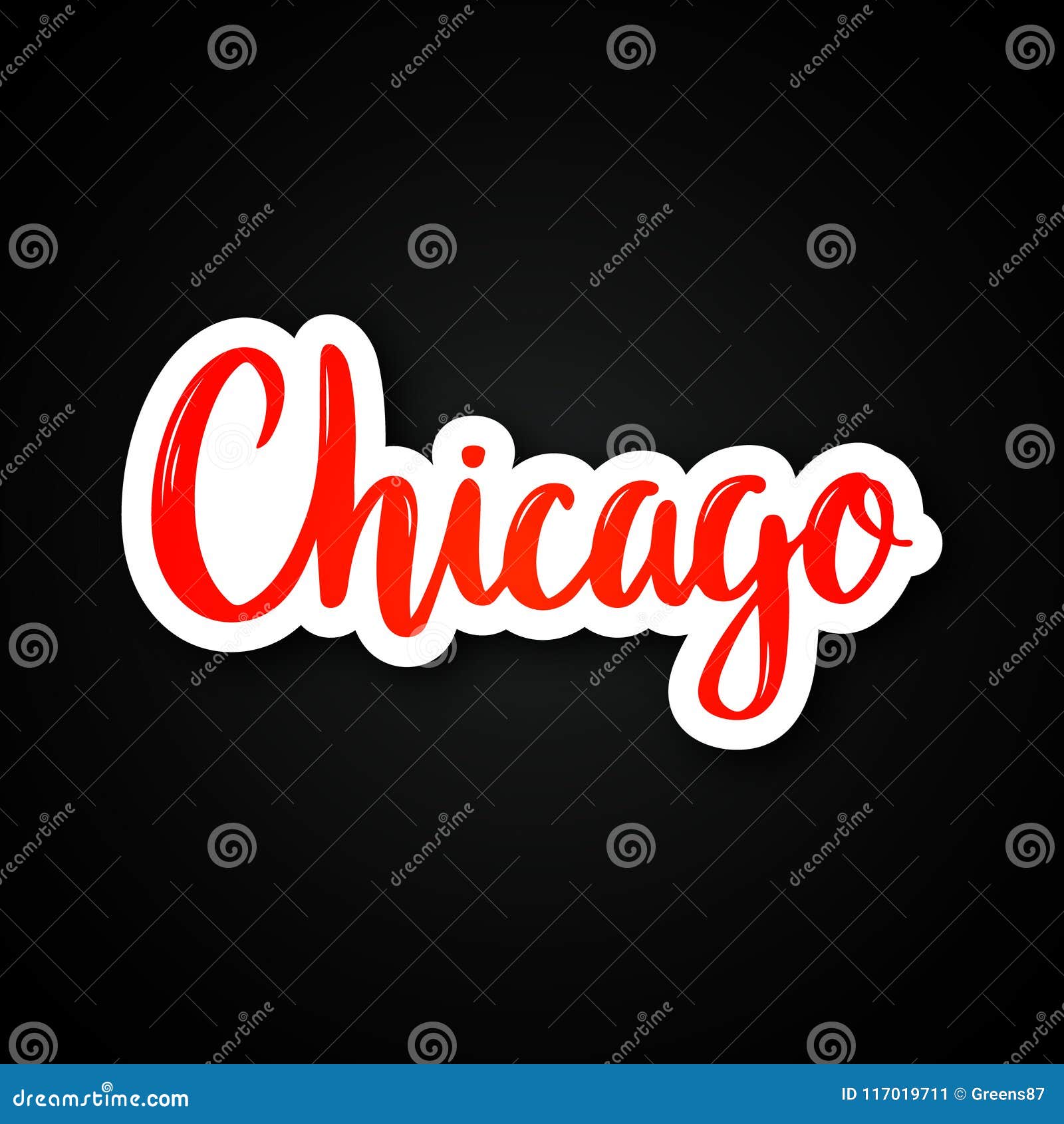 Chicago - Mano Dibujada Poniendo Letras a Frase Ilustración del Vector ...