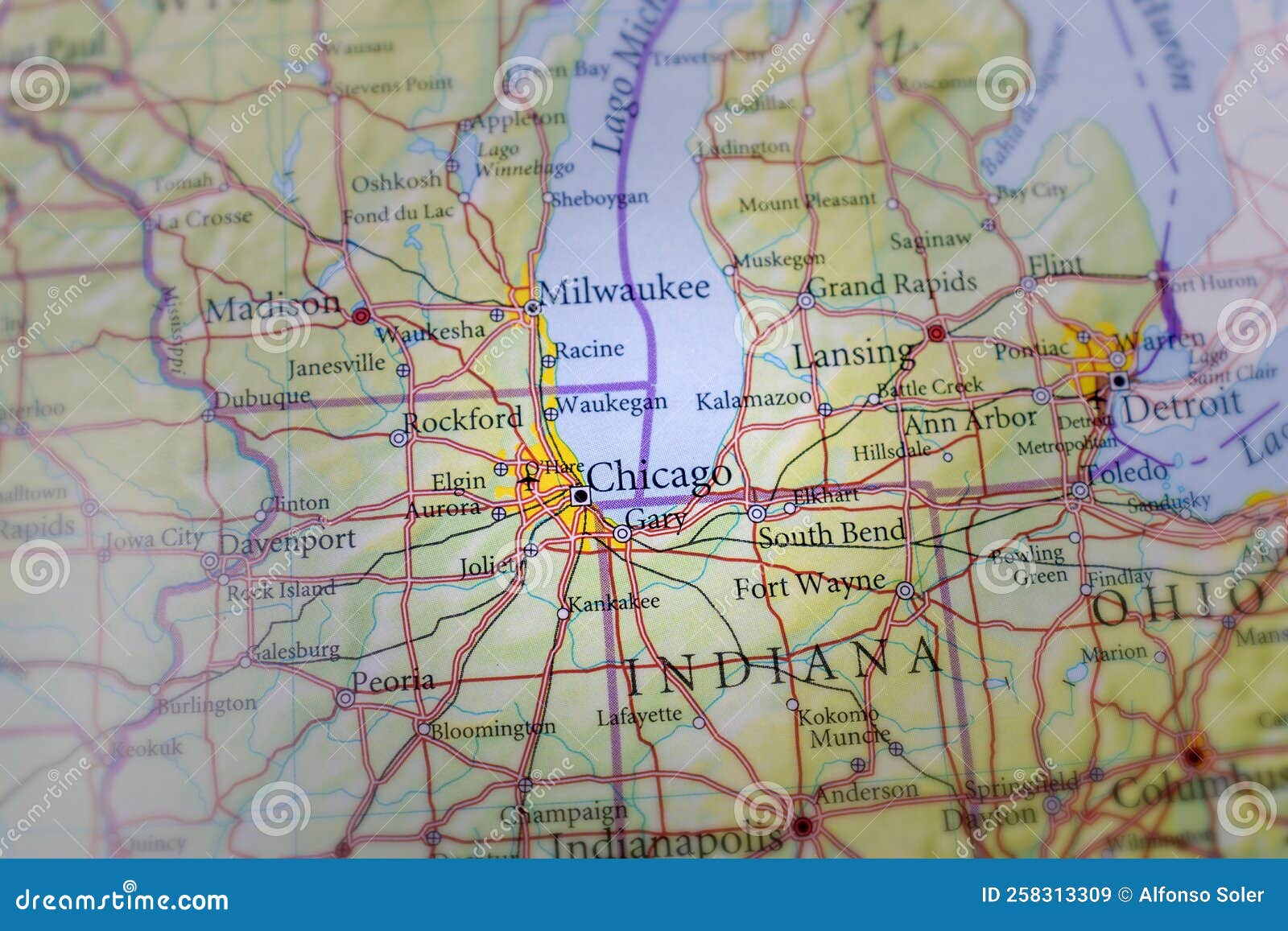 Chicago marcado en el mapa imagen de archivo. Imagen de vacaciones ...