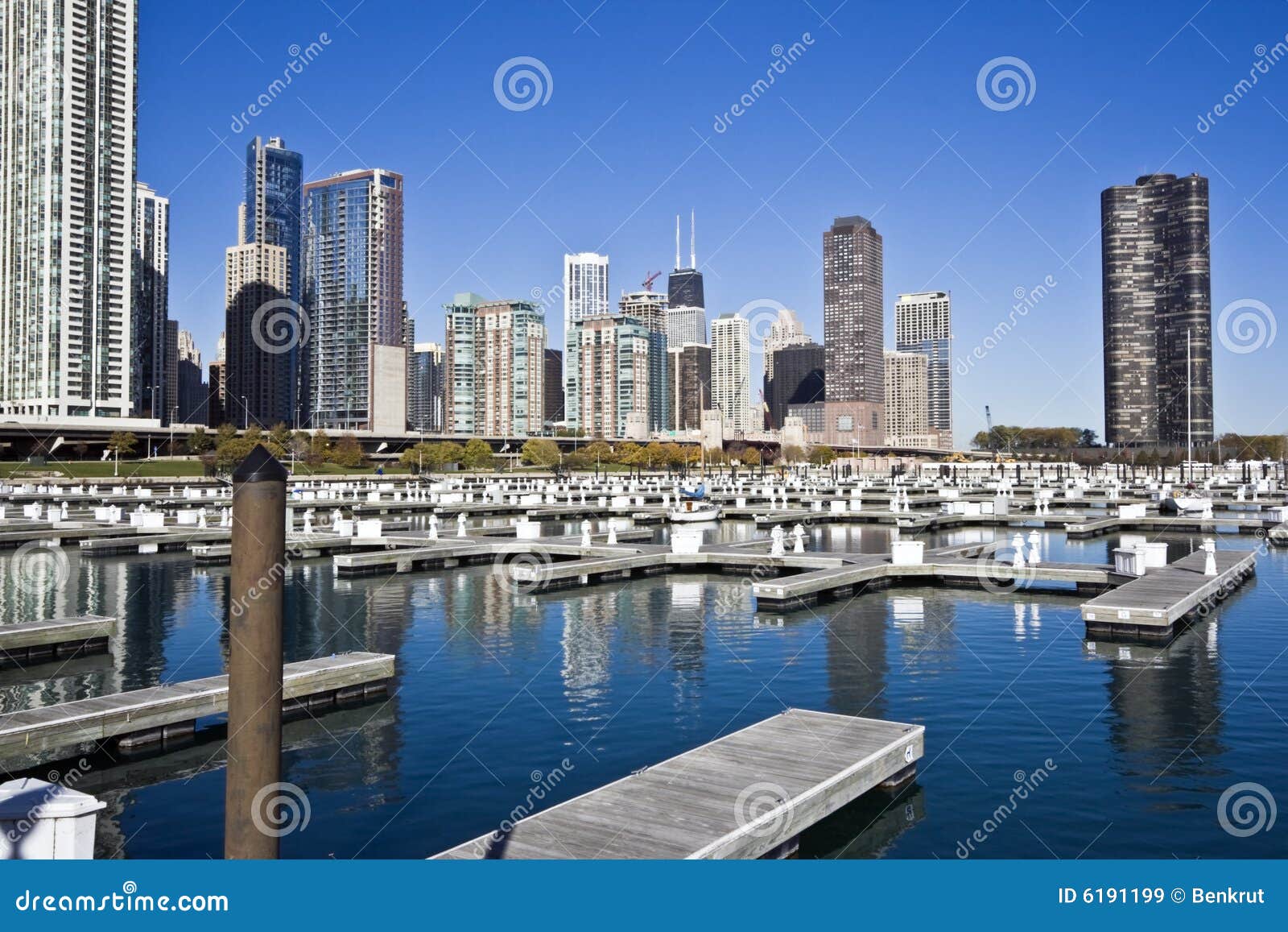 Chicago from marina stock image. Image of urban, scene - 6191199