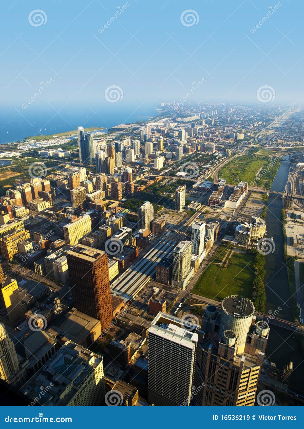 Chicago Near South Side Aerial View Stock Image - Image of view ...