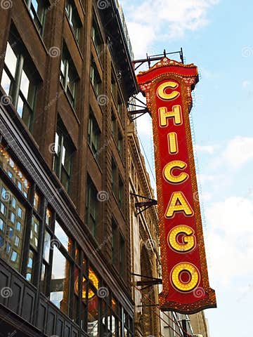 Chicago Neon Sign editorial stock photo. Image of entertainment - 16536128