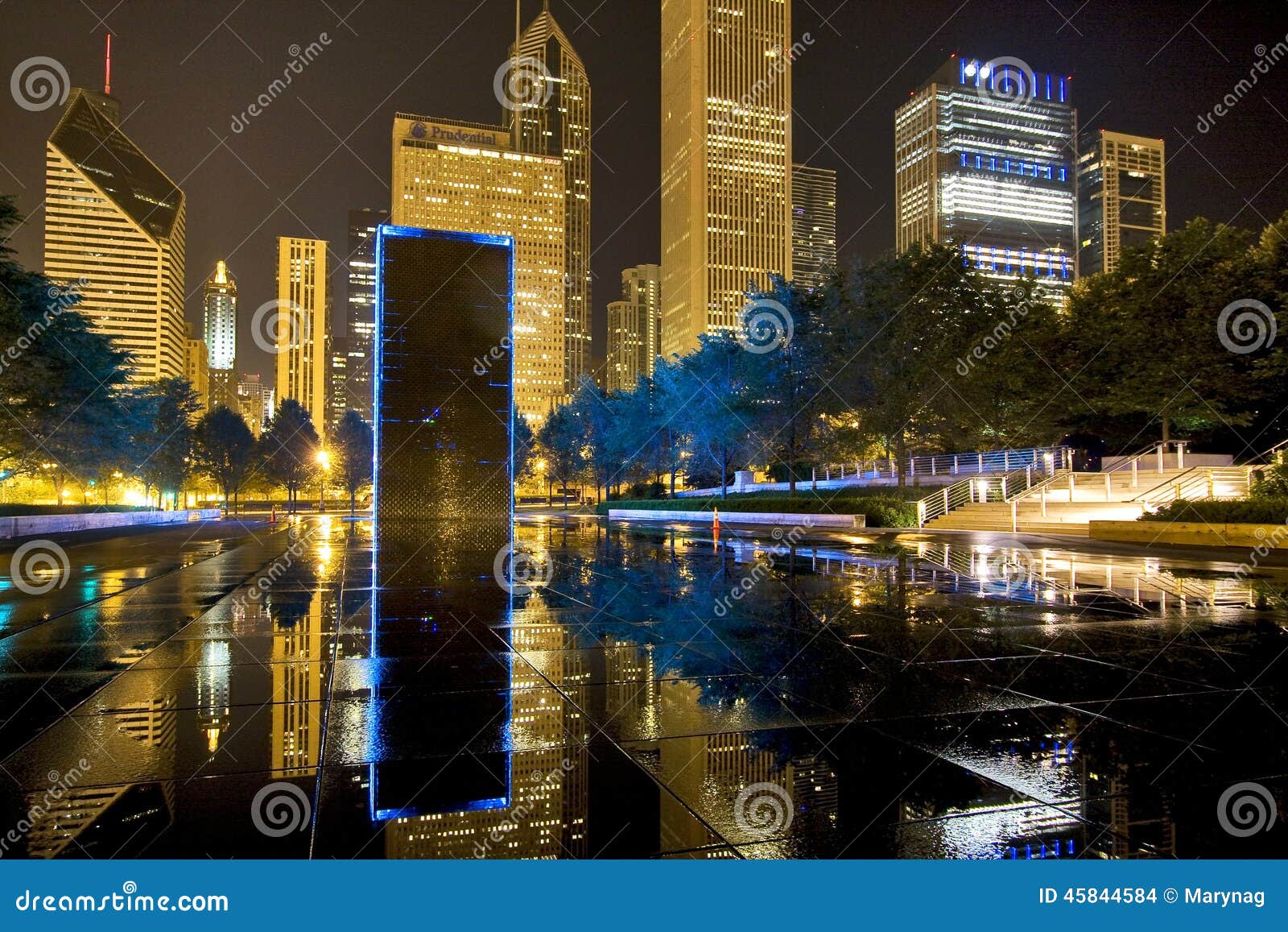 Chicago night view stock photo. Image of chicago, tall - 45844584