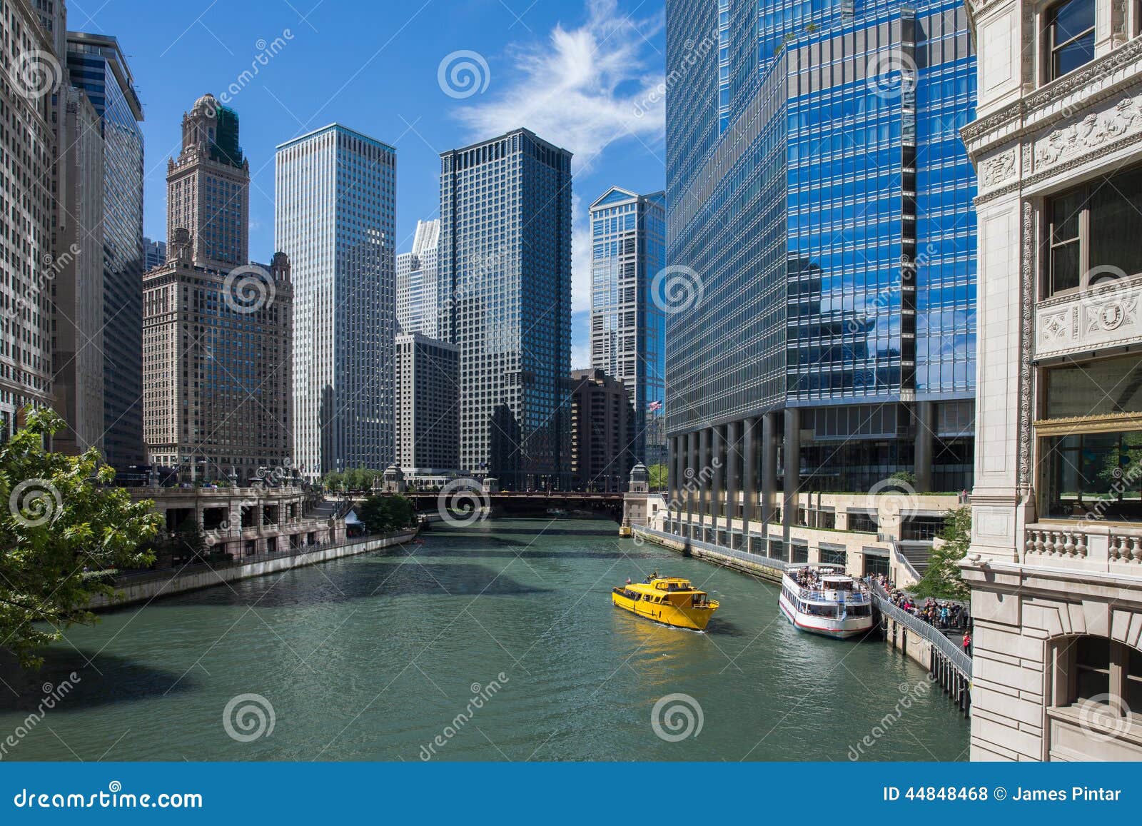 Chicago River View stock photo. Image of place, avenue - 44848468