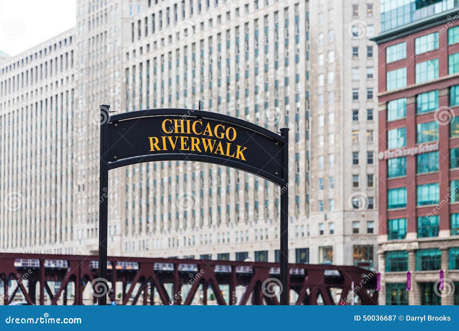 Chicago Riverwalk Sign Stock Photography | CartoonDealer.com #56204120
