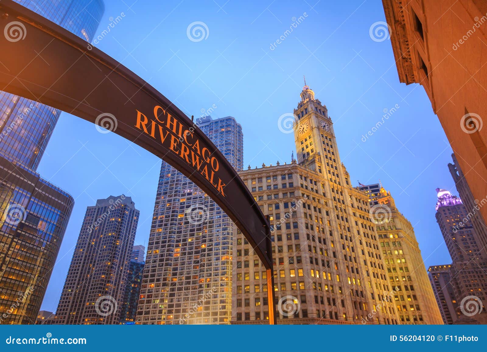 Chicago Riverwalk Sign Stock Photography | CartoonDealer.com #56204120