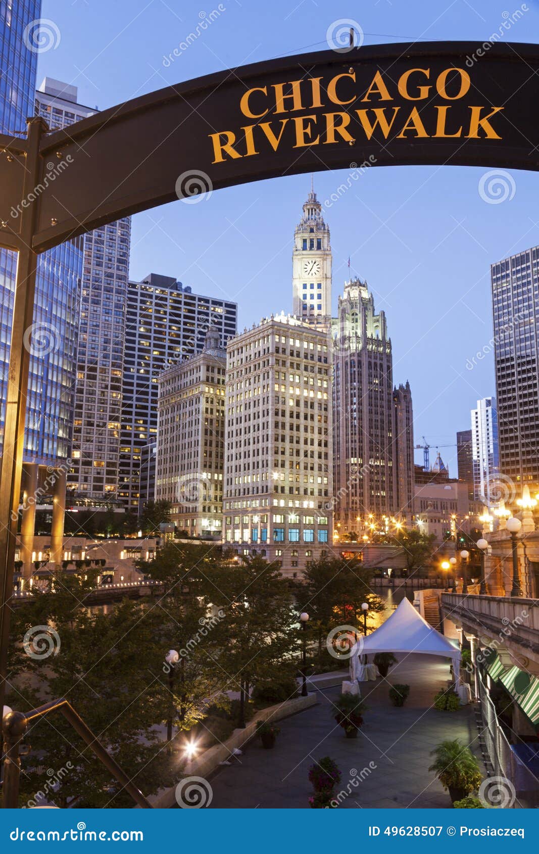 Chicago s famous riverwalk stock image. Image of riverwalk - 49628507