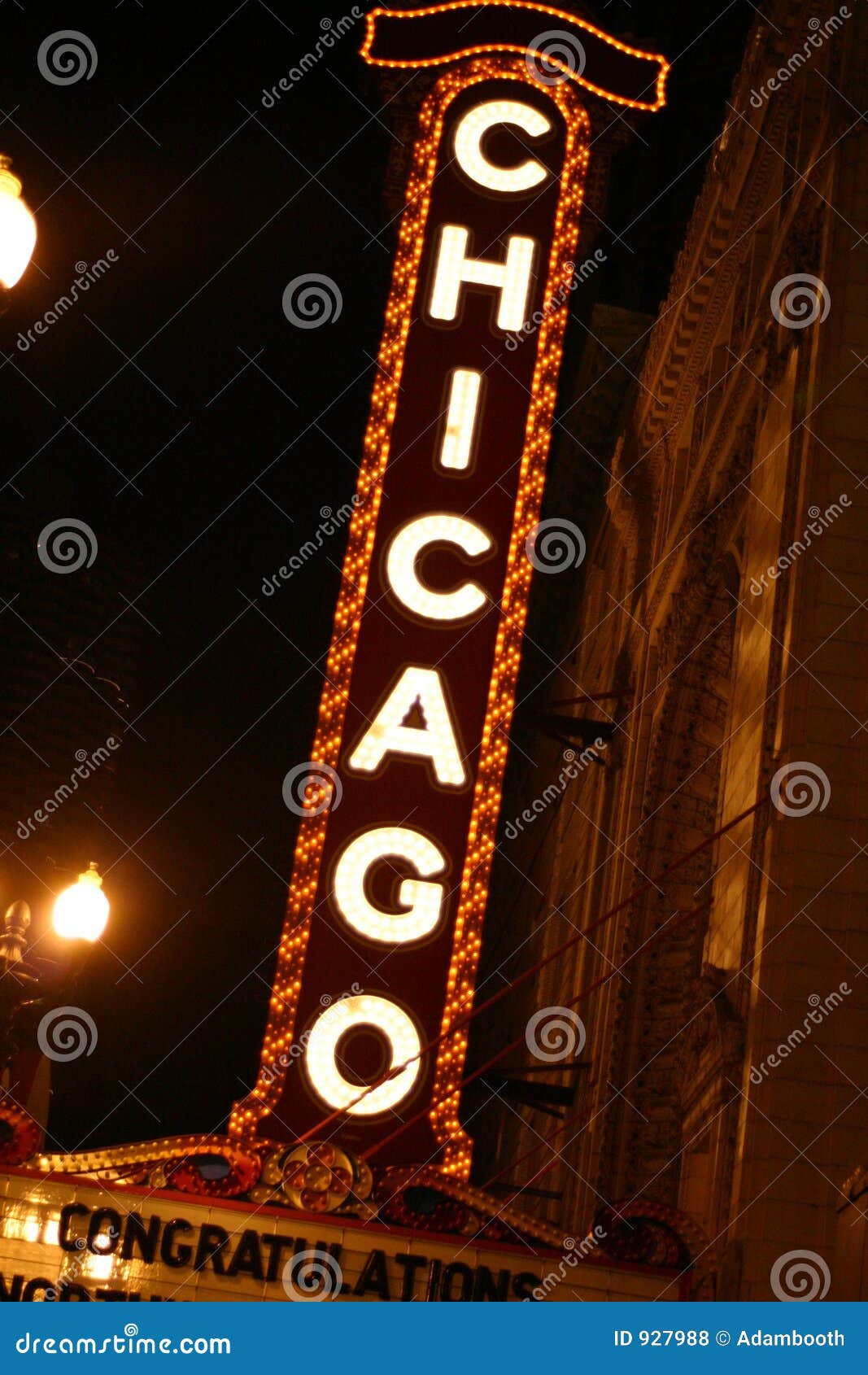 Chicago Sign stock photo. Image of illinios, night, chicago - 927988