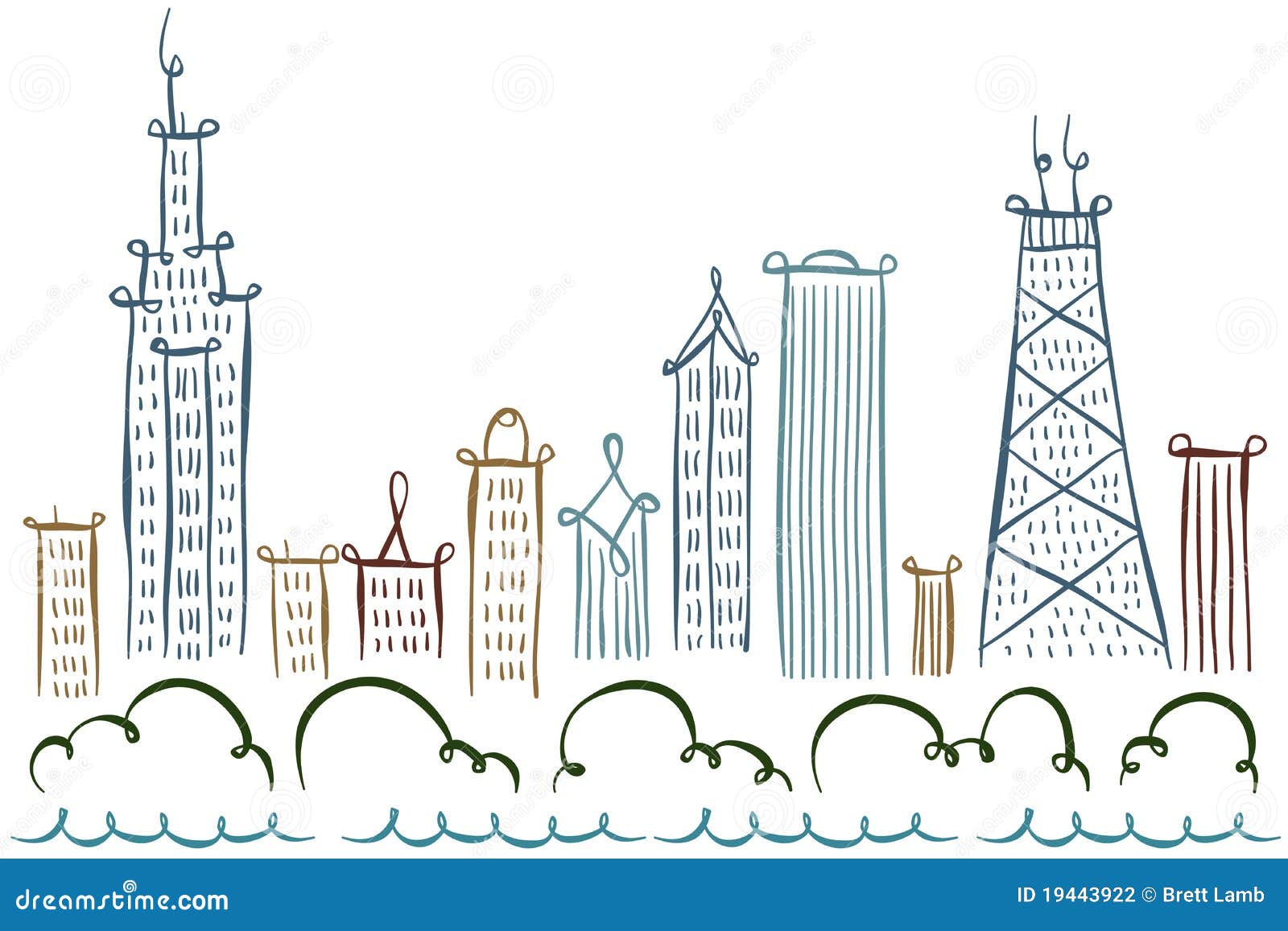 Chicago Skyline stock illustration. Illustration of chicago - 19443922