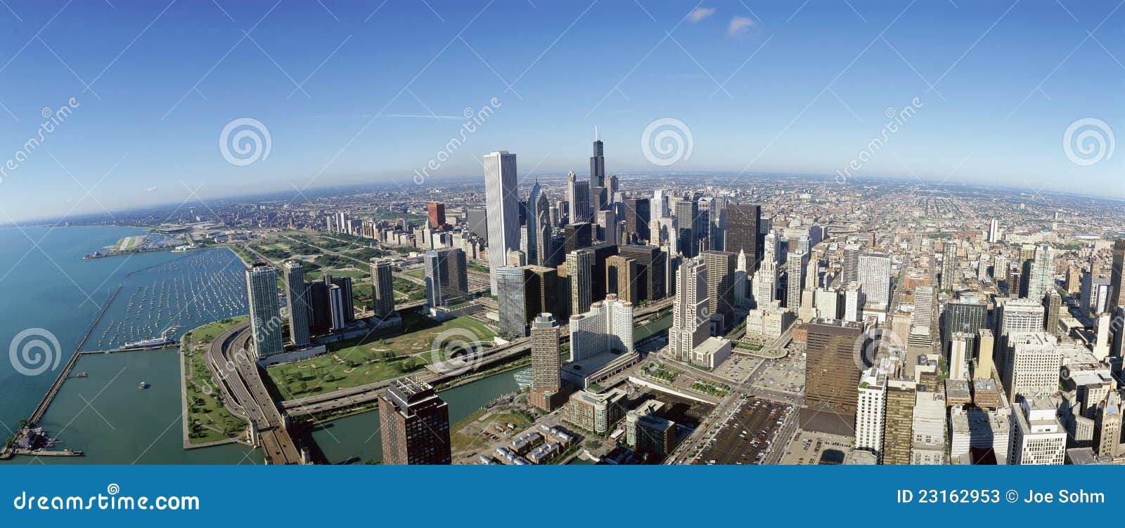 Chicago skyline editorial stock photo. Image of series - 23162953
