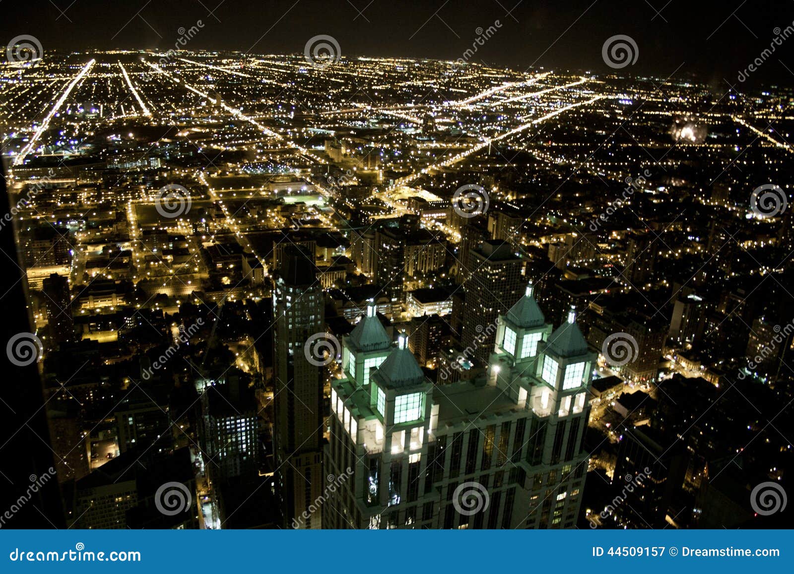 Chicago skyline from above stock image. Image of highrises - 44509157