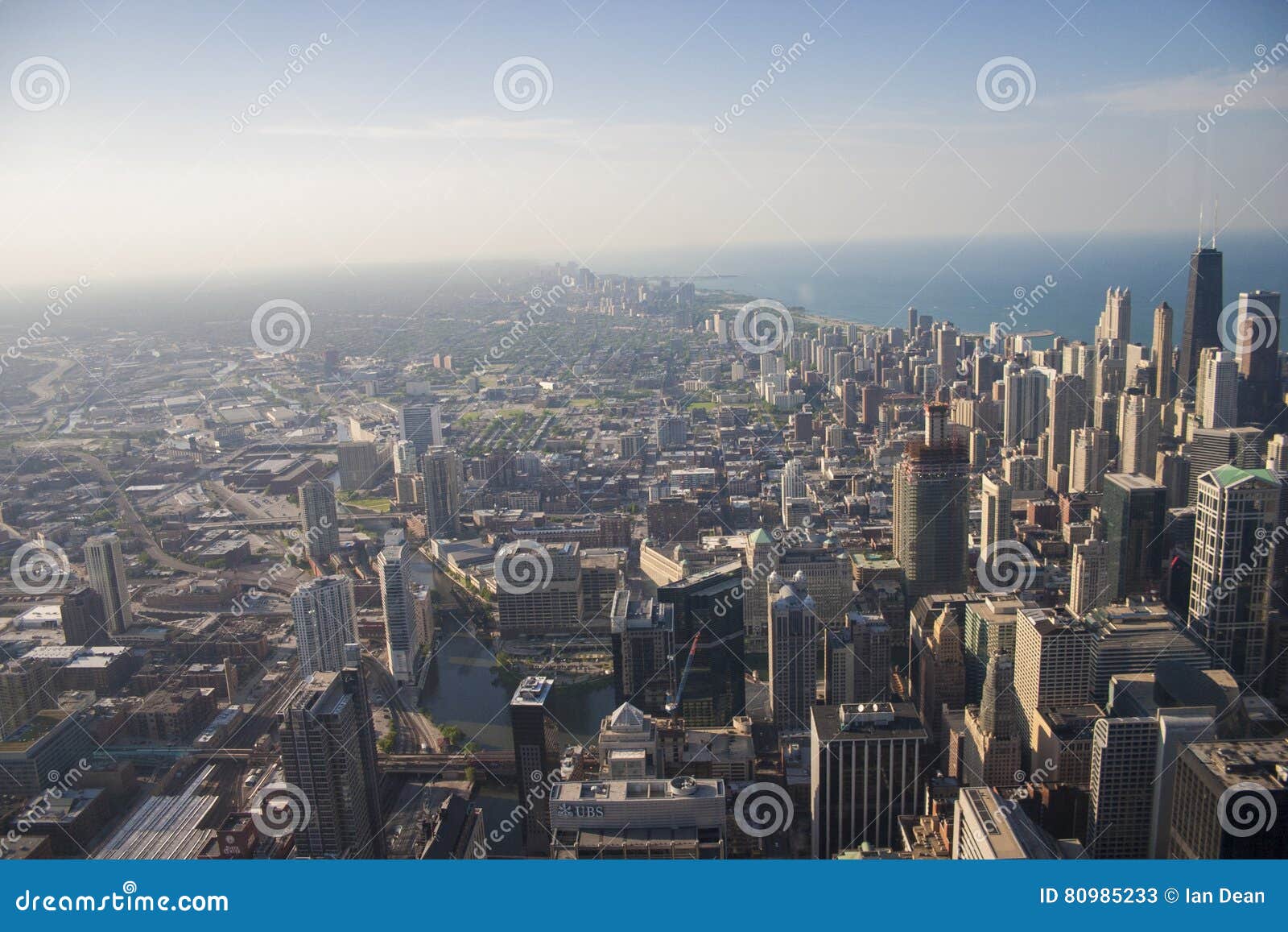 Chicago Skyline from Above stock image. Image of towers - 80985233