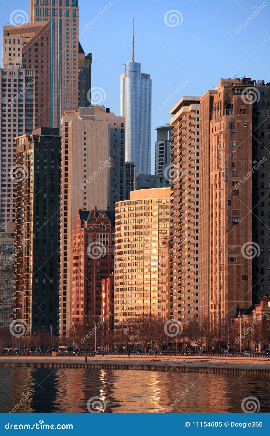 Chicago Skyline at Dawn stock image. Image of buildings - 11154605