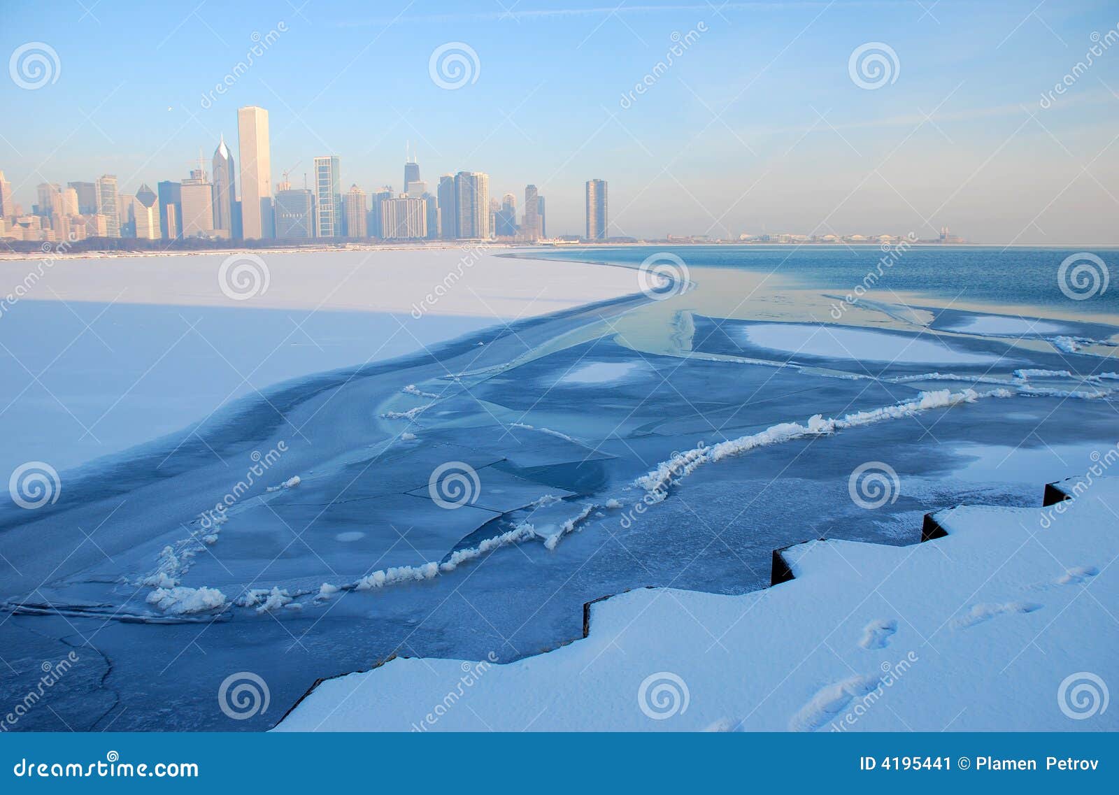 Chicago Skyline on Ice stock image. Image of skyline, skyscraper - 4195441